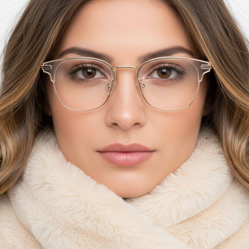 Semi-rimless Transparent TR90 Glasses #BS0406-0457 - EU