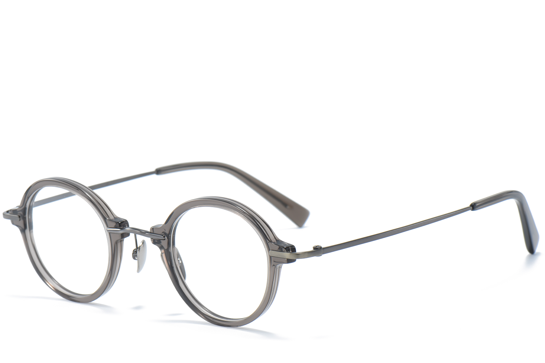 Round Grey Titanium Glasses #BS0218-0192