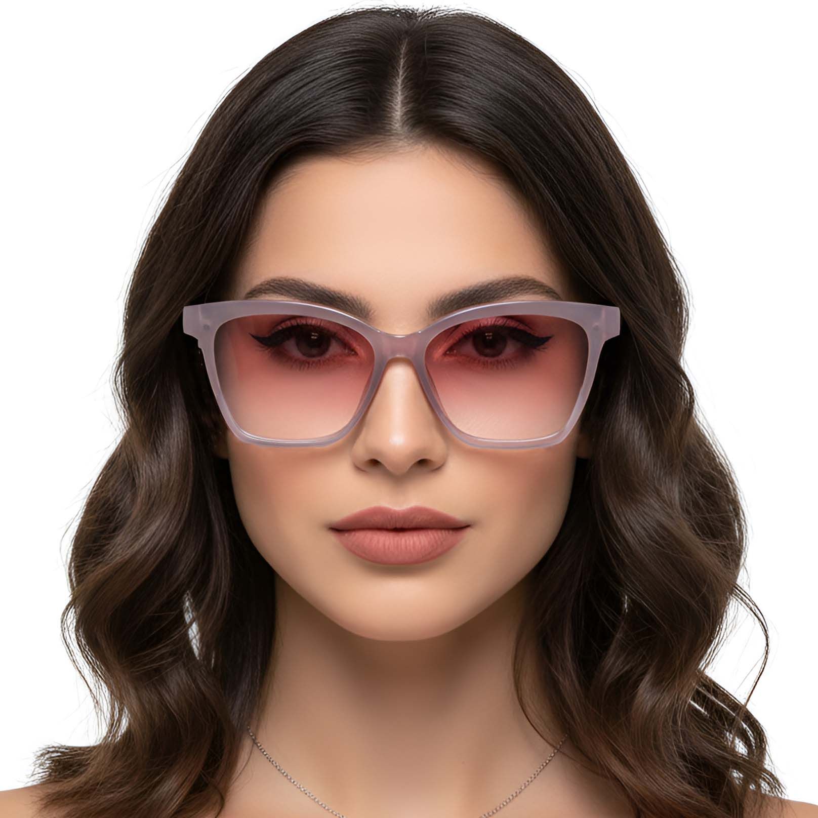 Lunettes de soleil à clipser TR90 rose papillon
