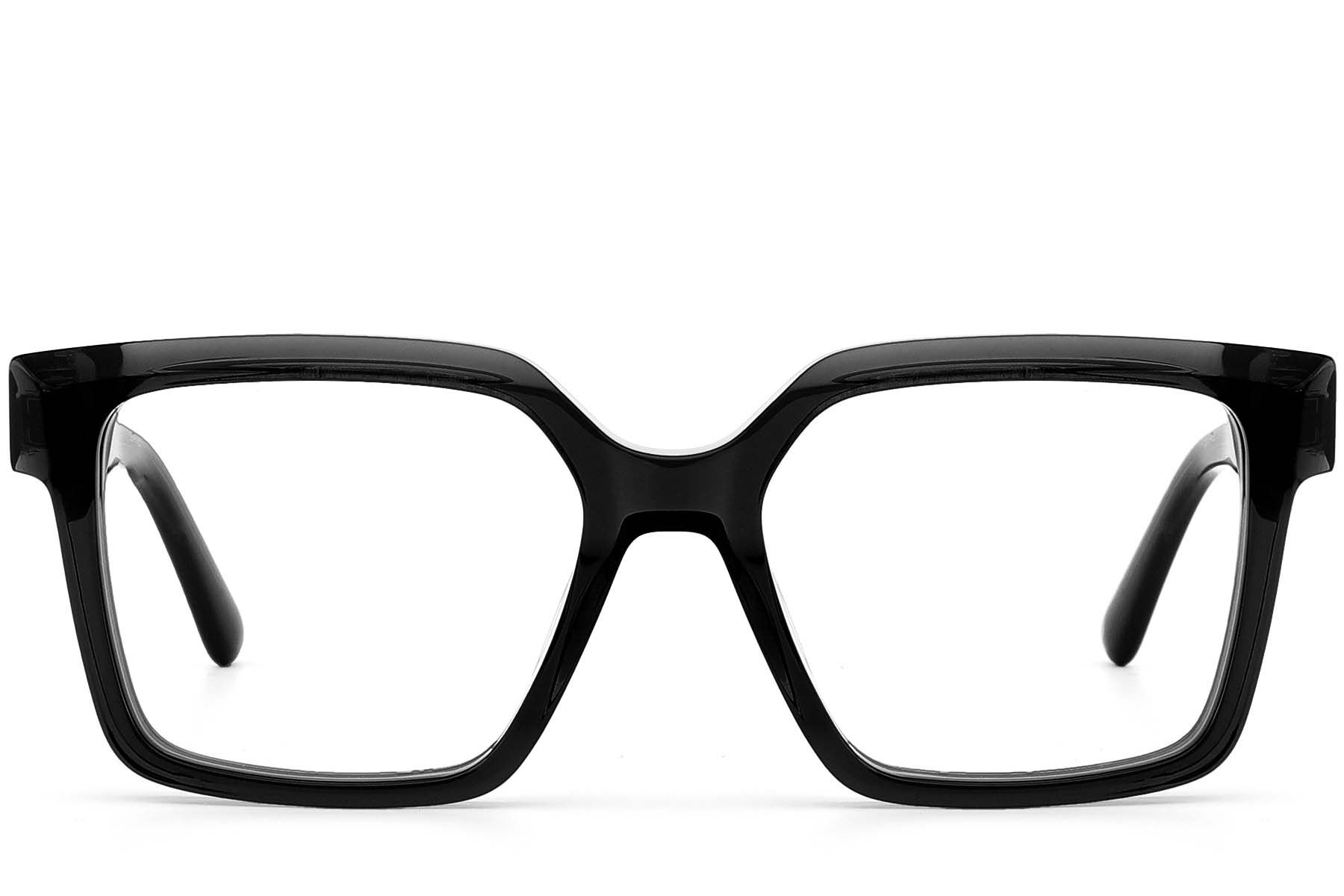 Lunettes rectangulaires en acétate noir #BS0522-0025 - FR