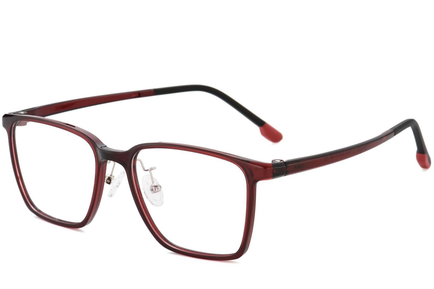 Rectangular Red Ultem Glasses #BS1025-0471 Optics - AU