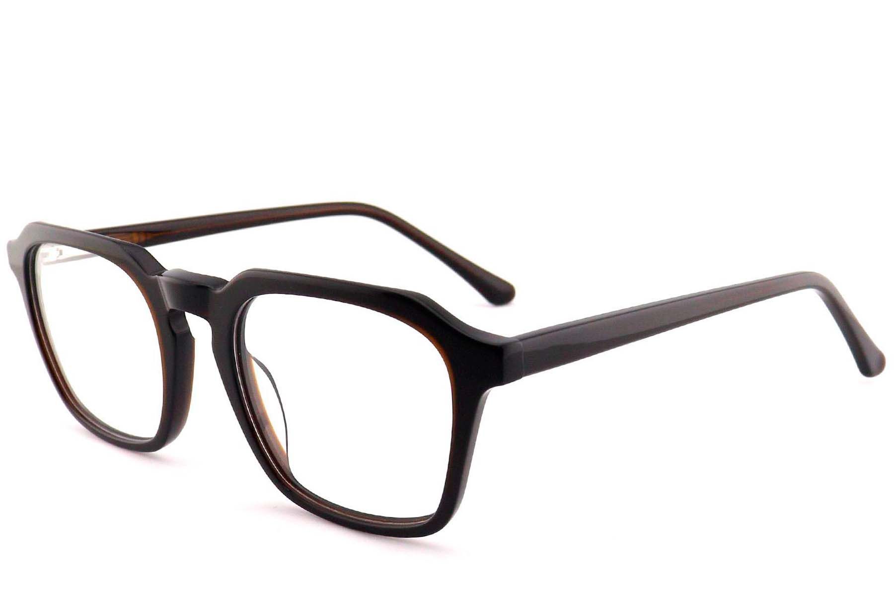Rectangular Brown Acetate Glasses #BS2012-0641 - EU