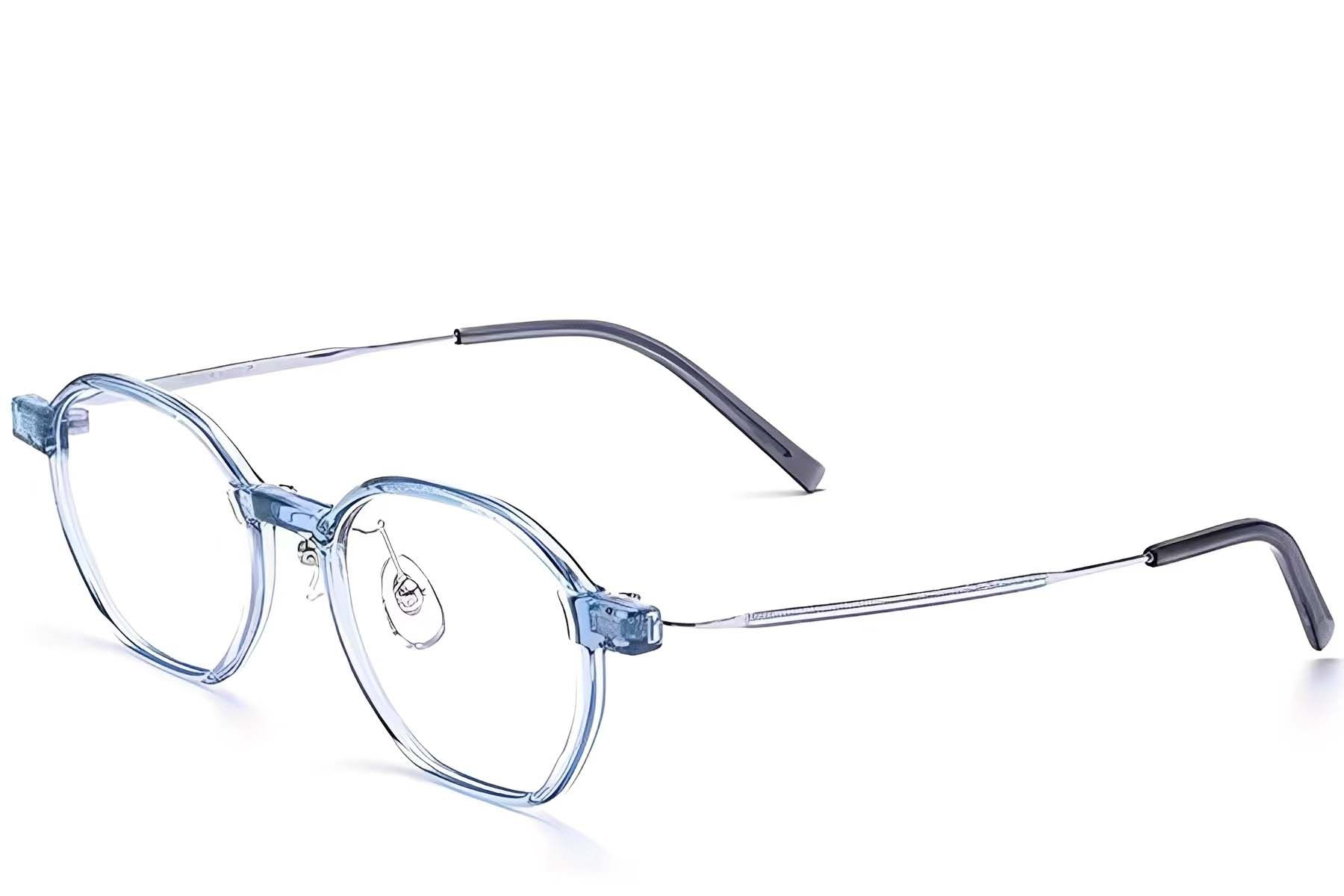 Geometric Blue Titanium Glasses #BS2419-0099 - BLACKSHEEP