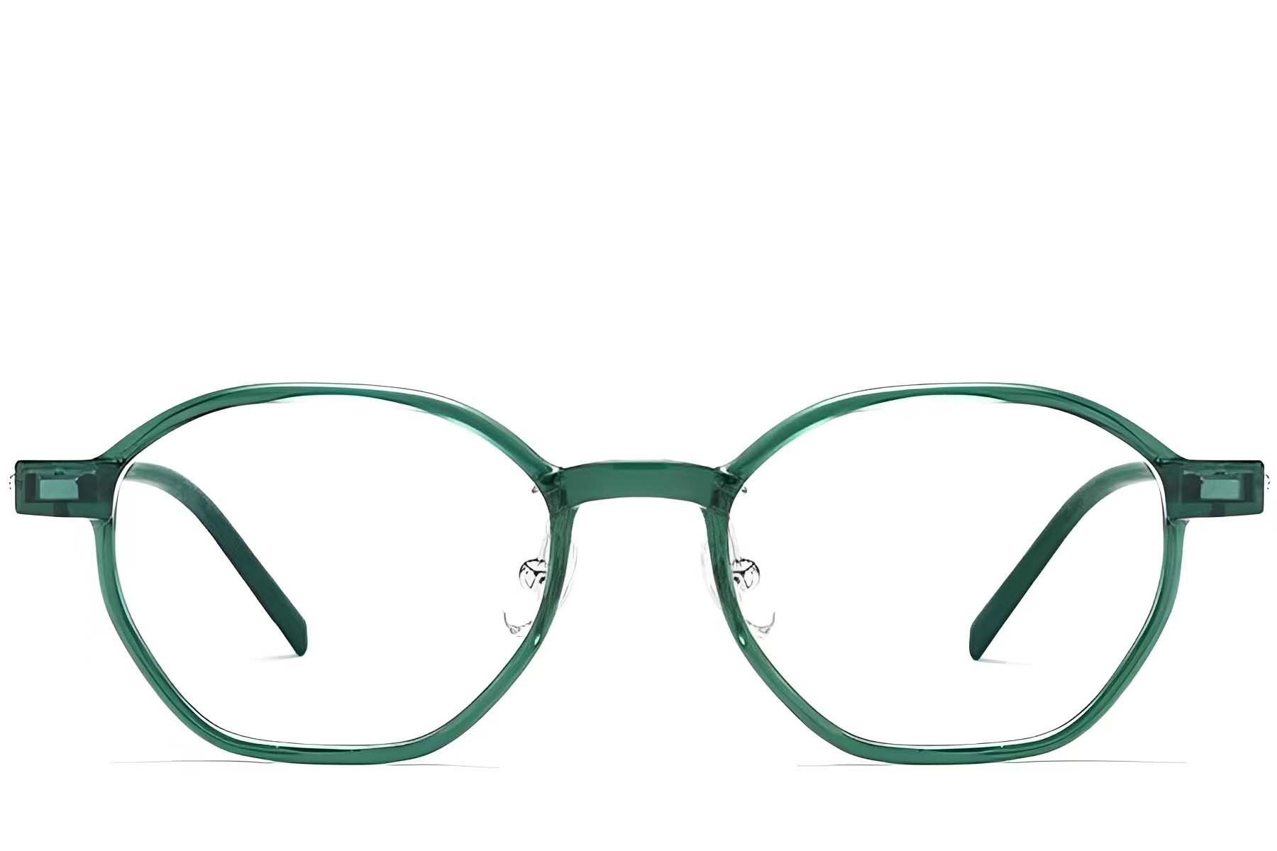 Geometric Green Titanium Glasses #BS2419-0104 - BLACKSHEEP