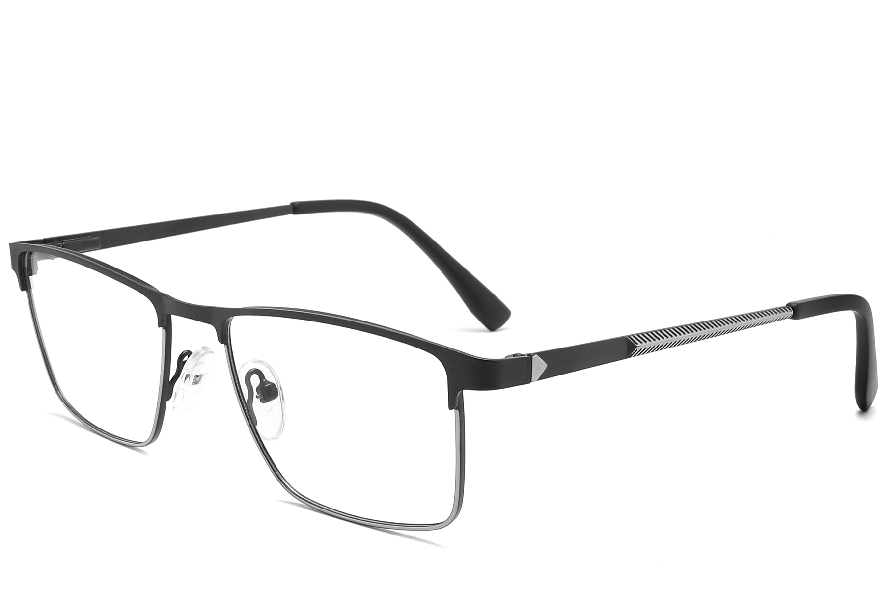 Rectangular Black Metal Glasses #BS2425-1139