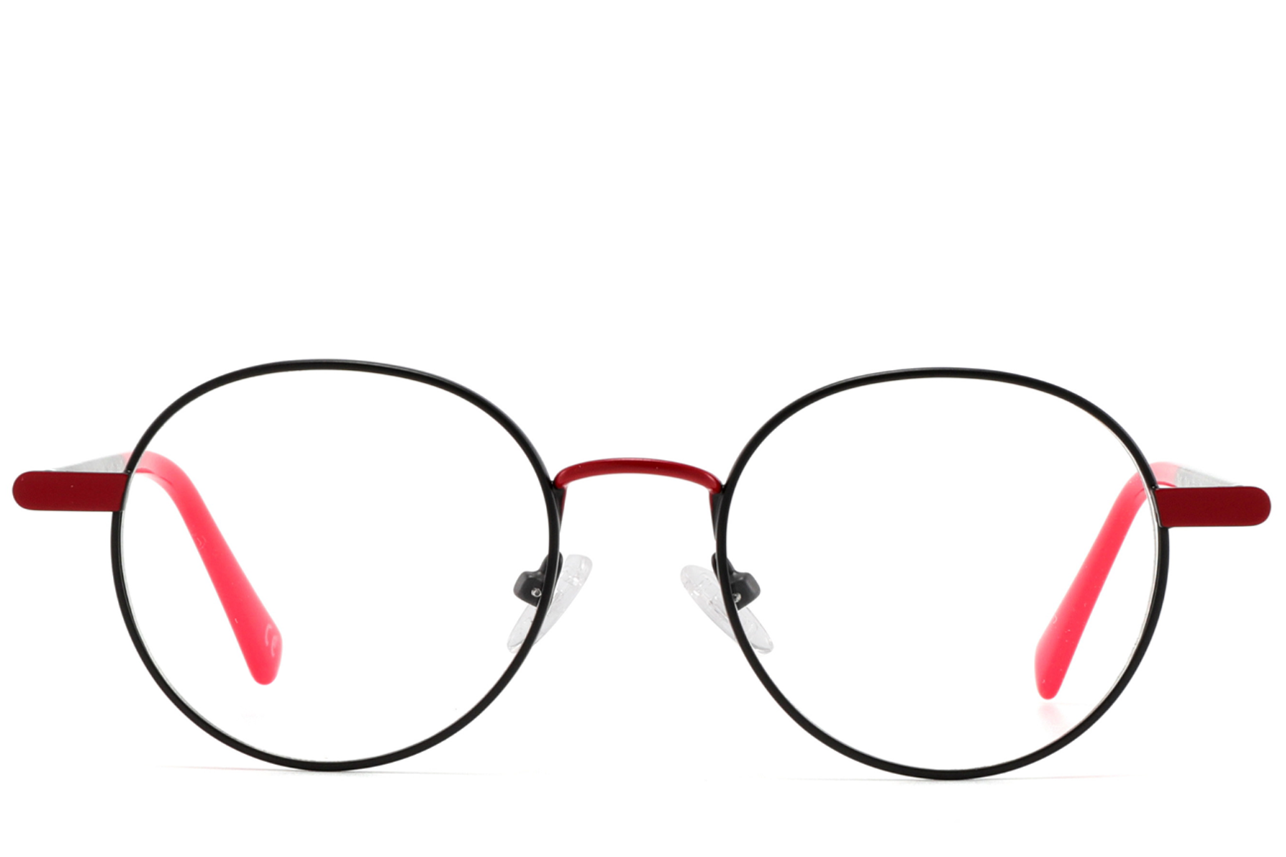 Oval Red Metal Glasses #BS2425-1279