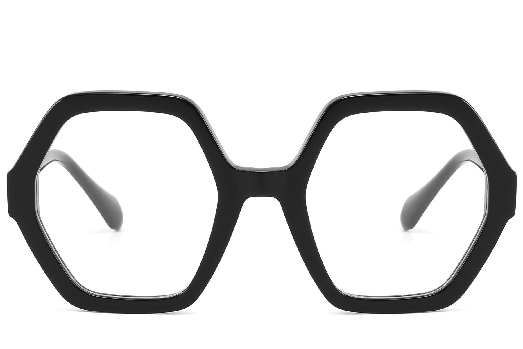 Geometric Black Acetate Glasses #BS2607-0146