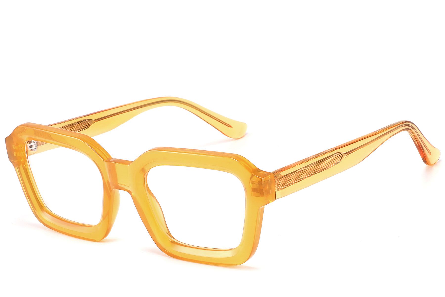 Rectangular Yellow Acetate Glasses #BS2607-0204