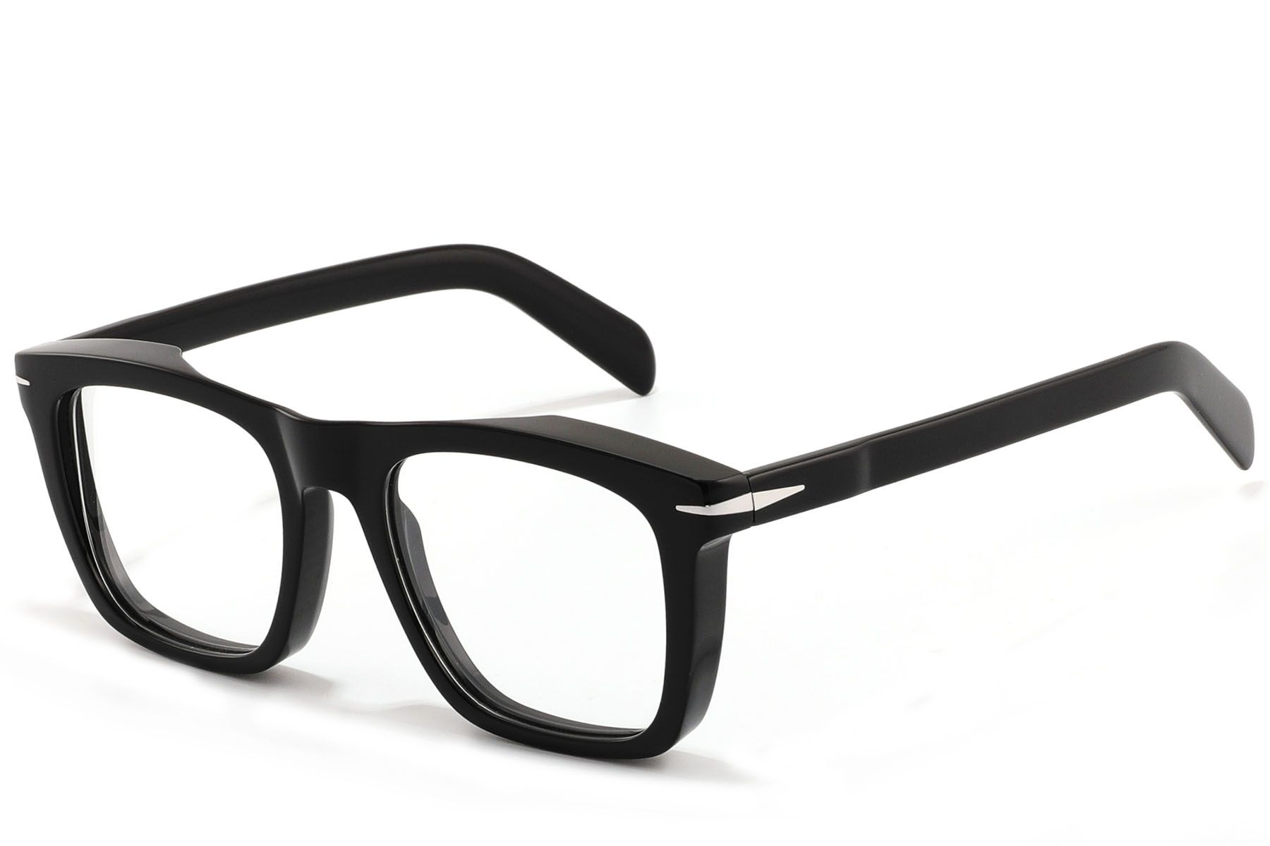 Rectangular Black Acetate Glasses #BS2607-0298