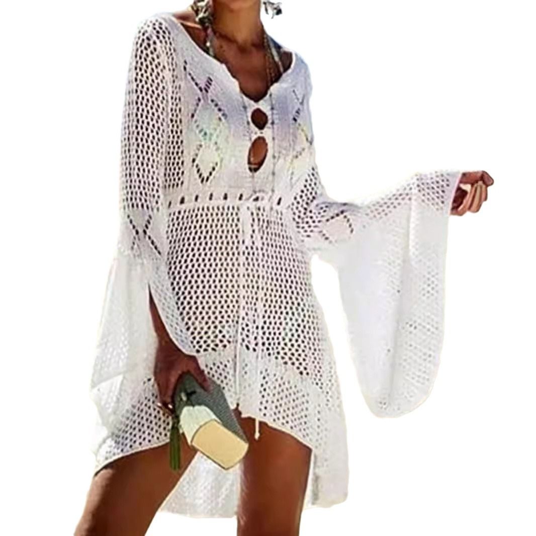 Lace Long Sleeve Maxi Dress Summer Beach Vacation SSU-00009