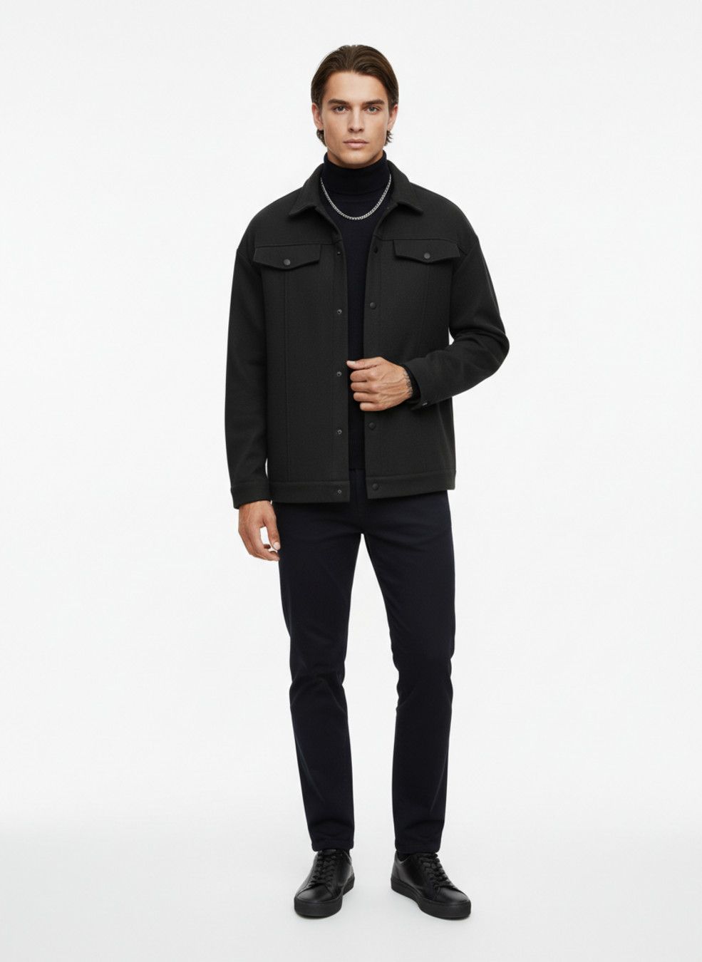 Wool Blend Men's Casual Business Jacket Fall Winter NDF-00017