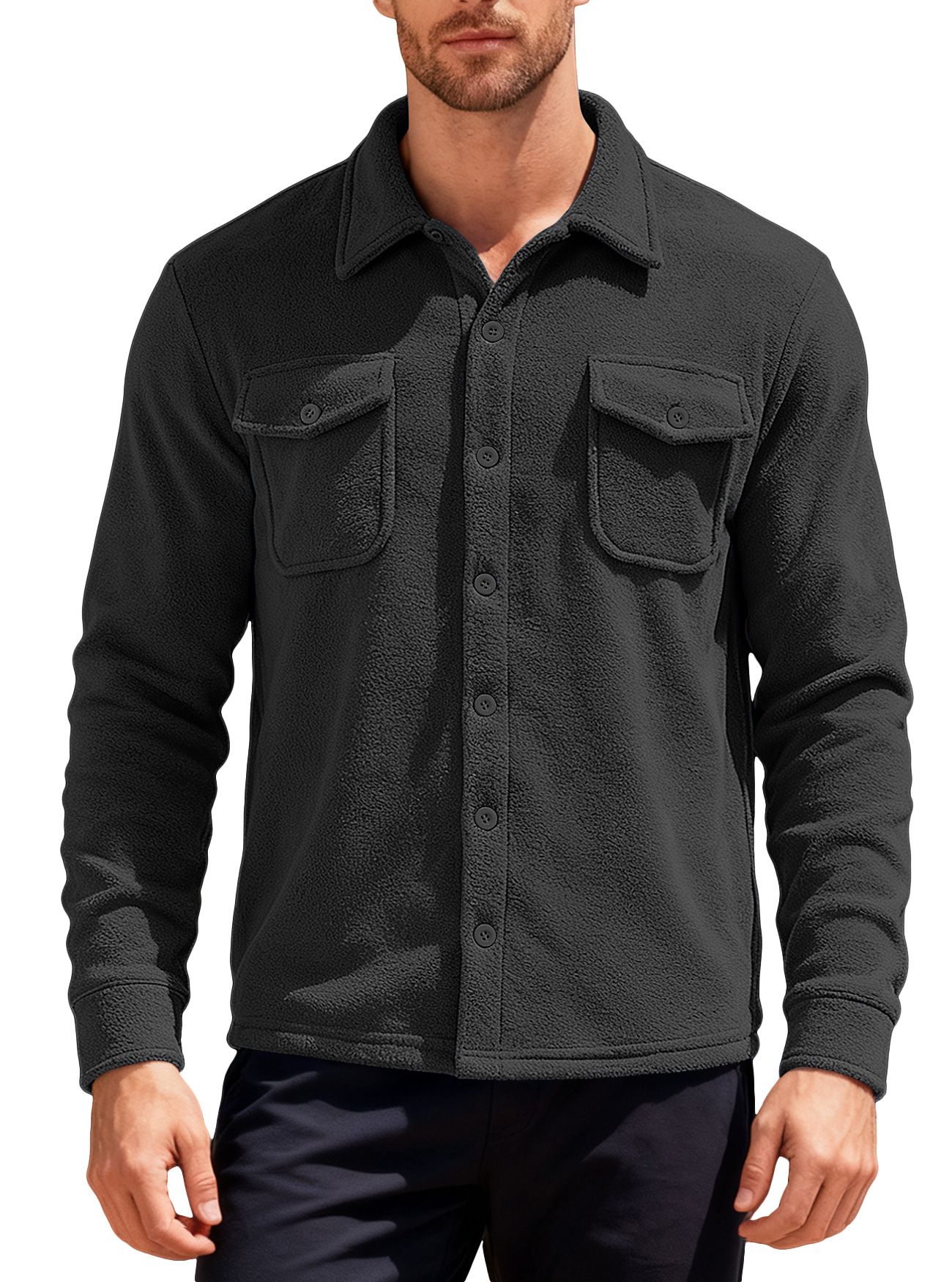 Tactical Fleece Lined Work Shirt Jacket Outdoor Hunting Casual NDF-00019