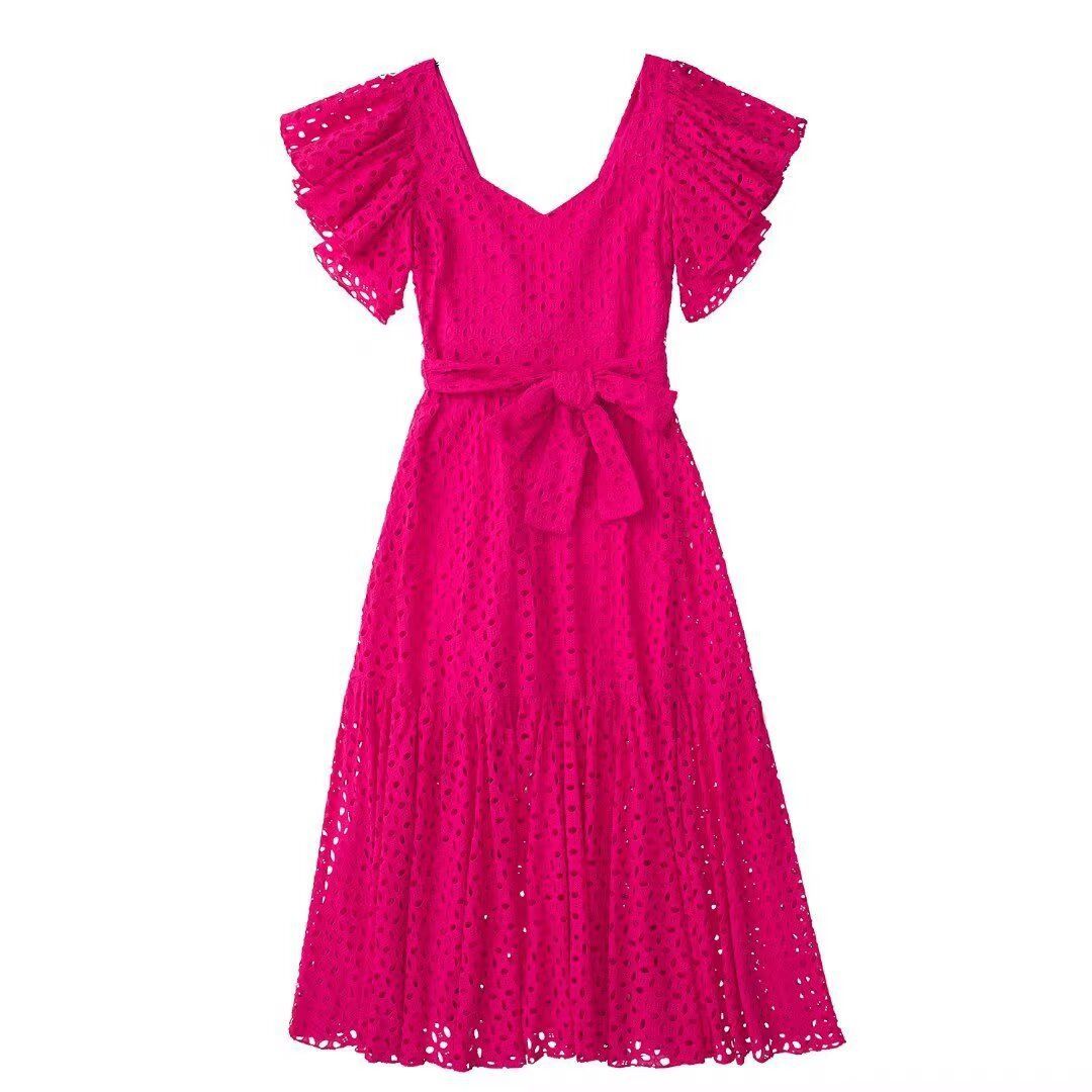 Embroidered Maxi Dress - Classic Versatile European Style KUN-00024