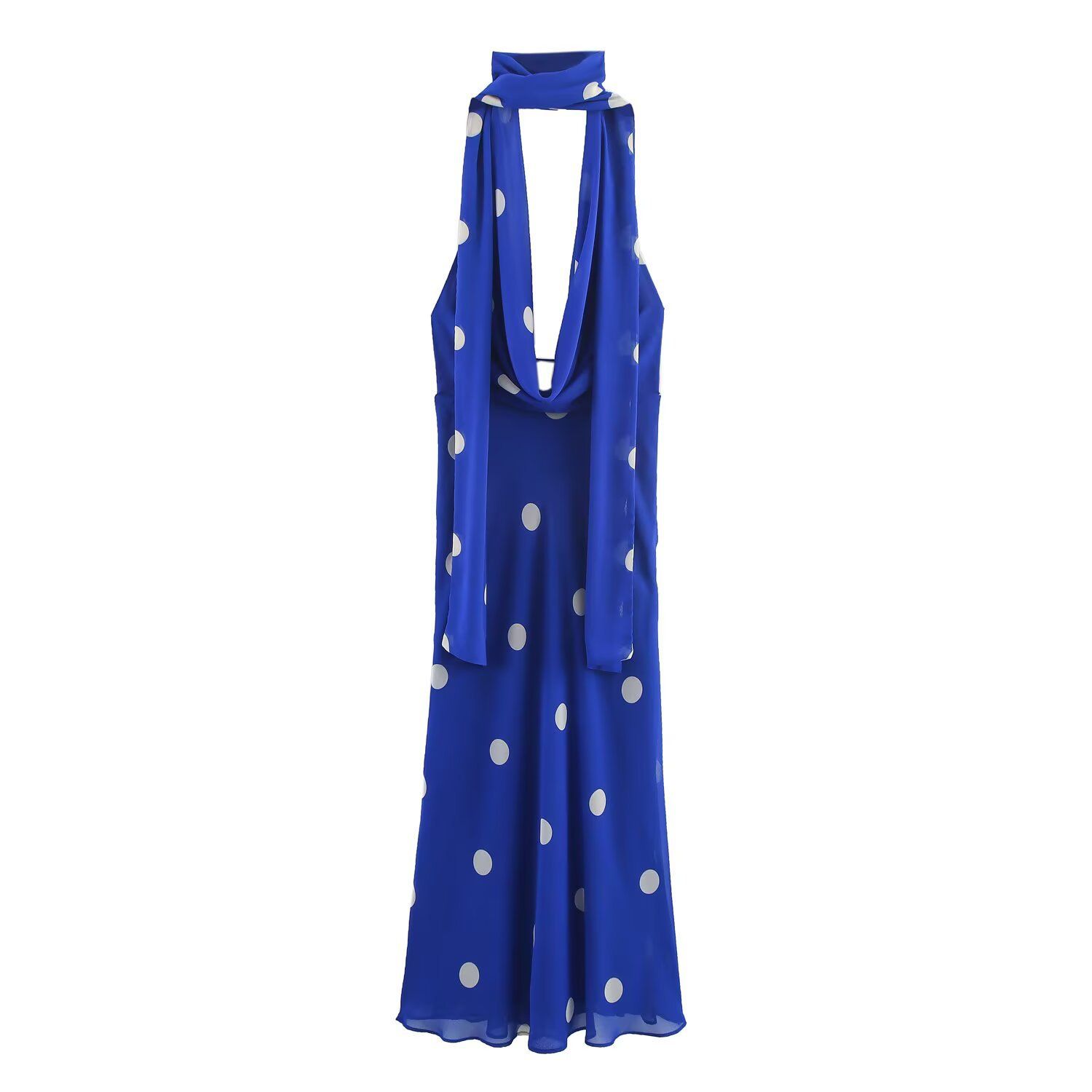 Women's Polka Dot Midi Dress - Versatile European Style KUN-00215