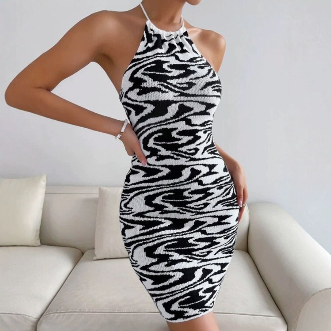 Knitted Tank Dress Tie Waist Beach Cover Up Summer