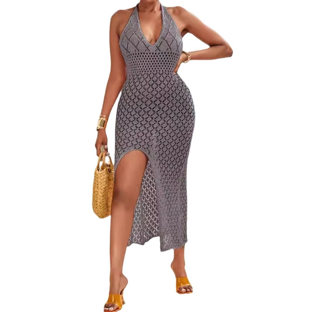 Lace Slit Maxi Dress - Summer Beach Vacation