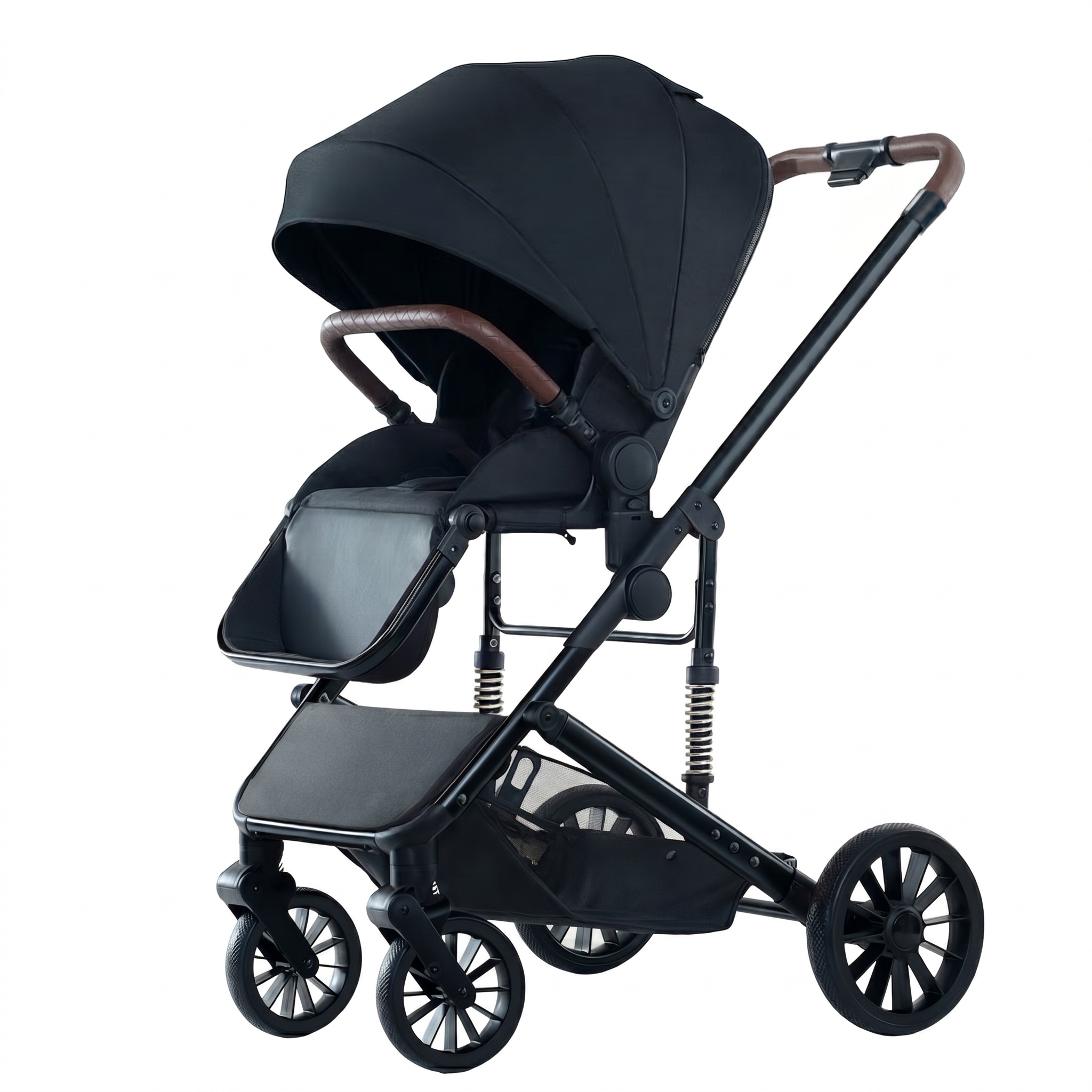 Reclining Baby Stroller Large Canopy - BLACKSHEEP