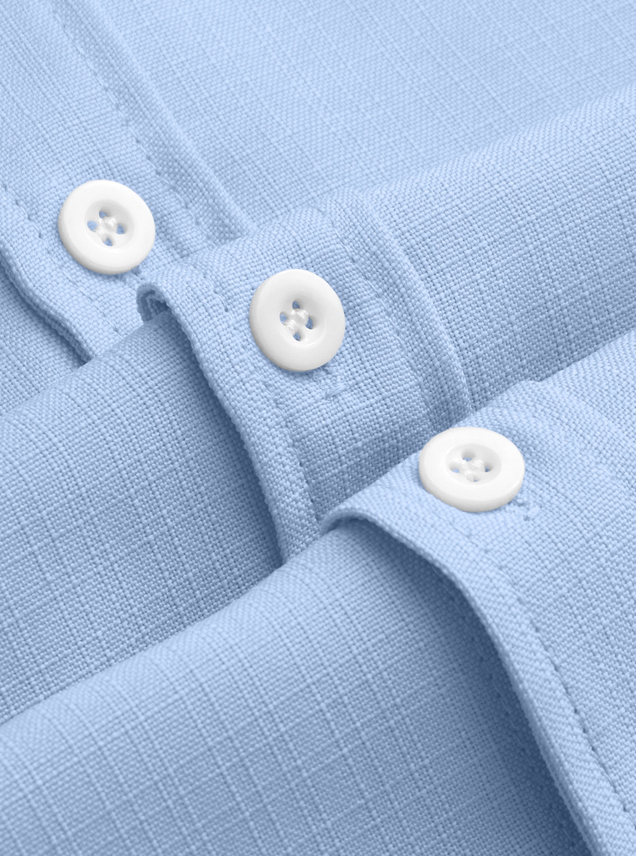 Men's Casual Band Collar Shirt - Pleated Long Sleeve