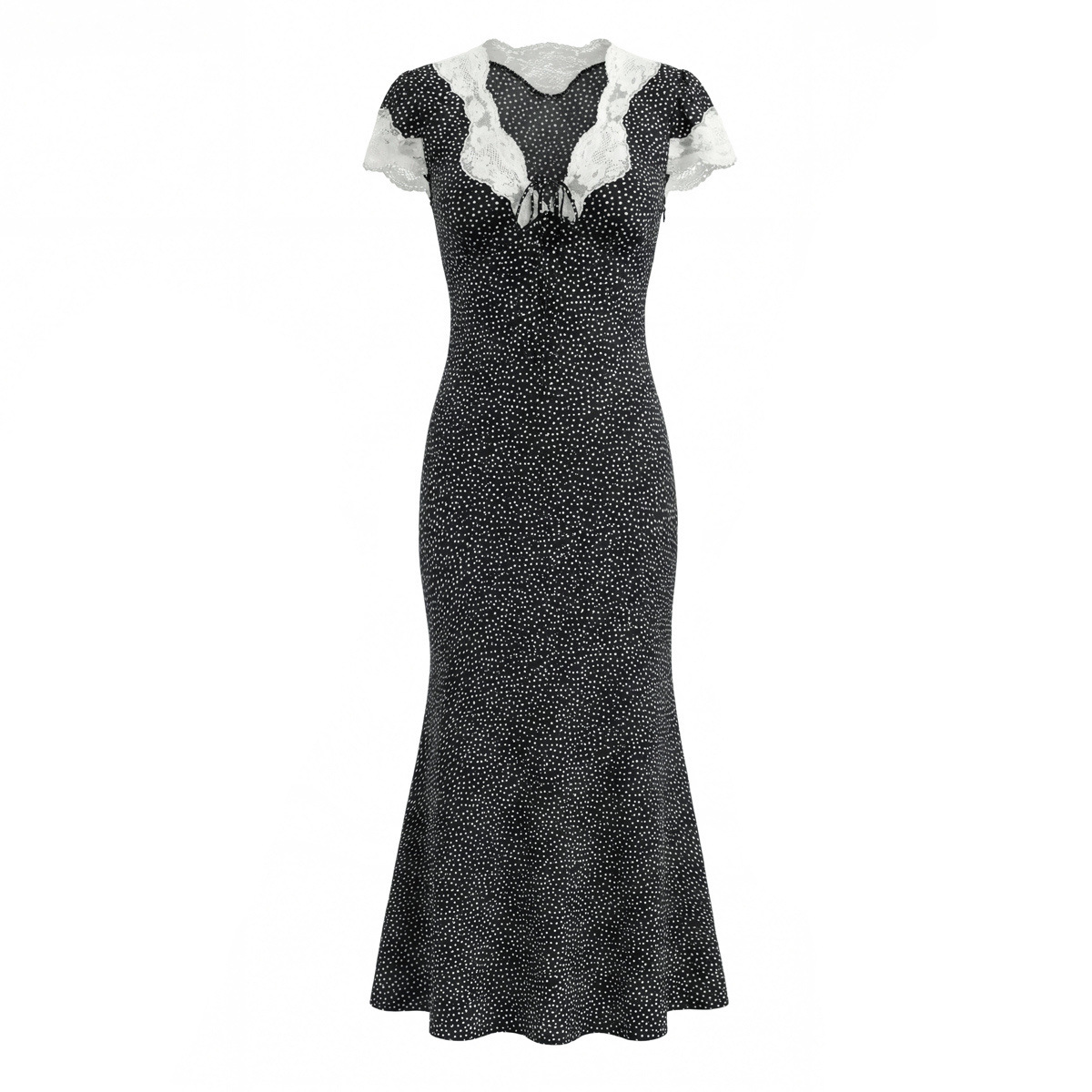 Lace Dot Elegant French Style Dress KUN-00170