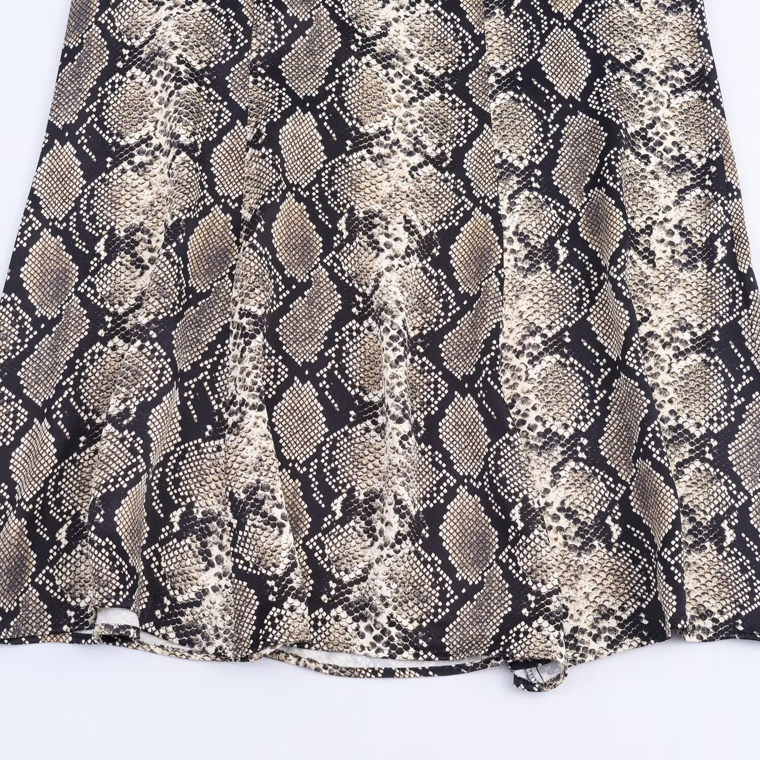 Satin Midi Skirt - Animal Print Elegant Dress KUN-00016