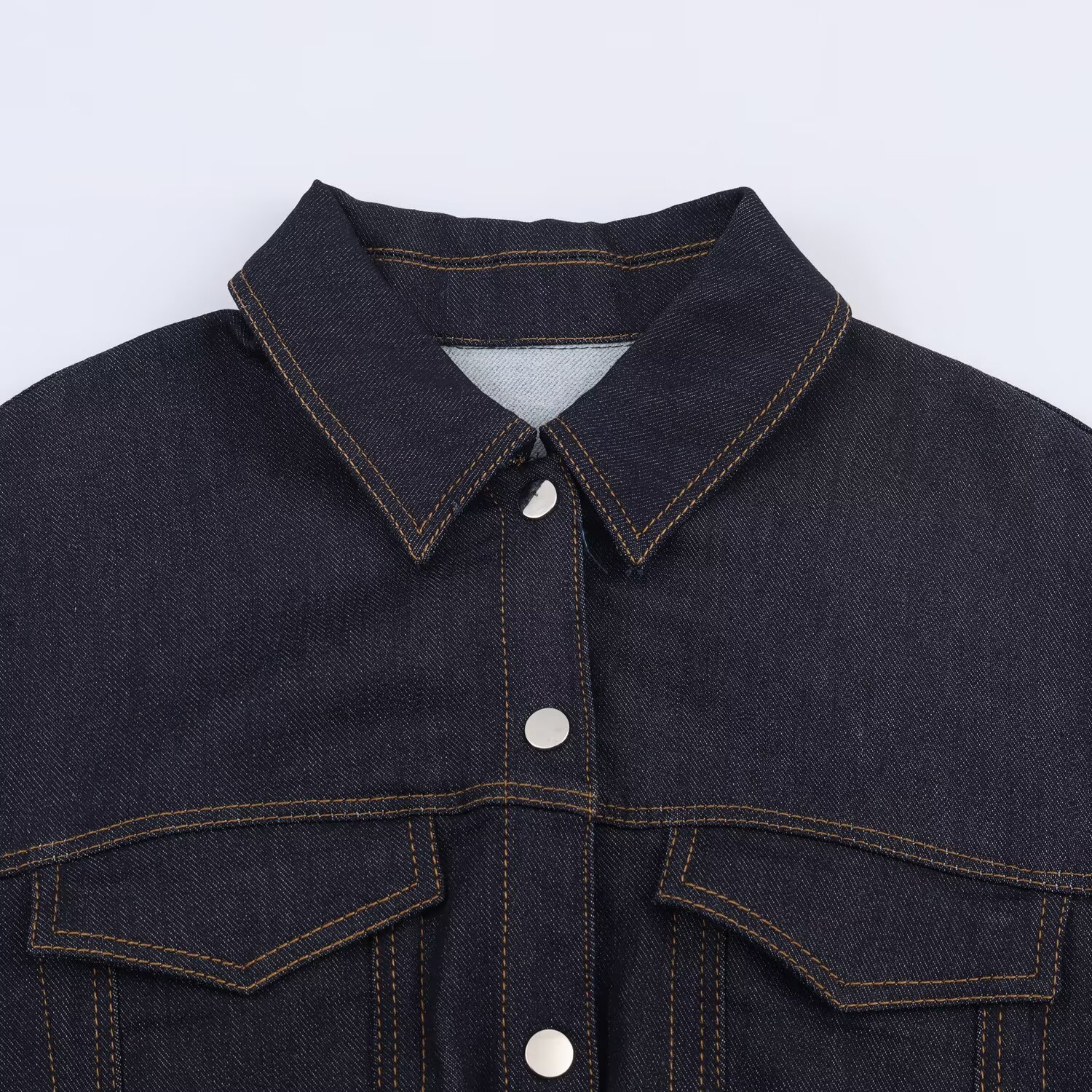 Denim Mini Dress with Belt - European Style KUN-00104